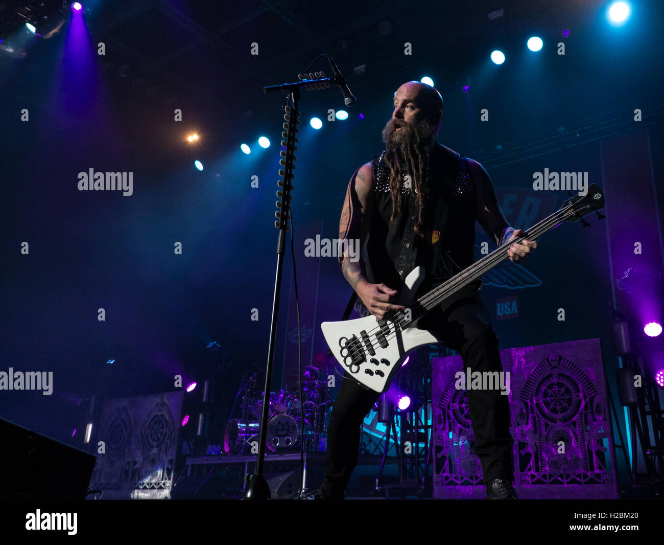 The American heavy metal rock band Five Finger Death Punch perform in ...