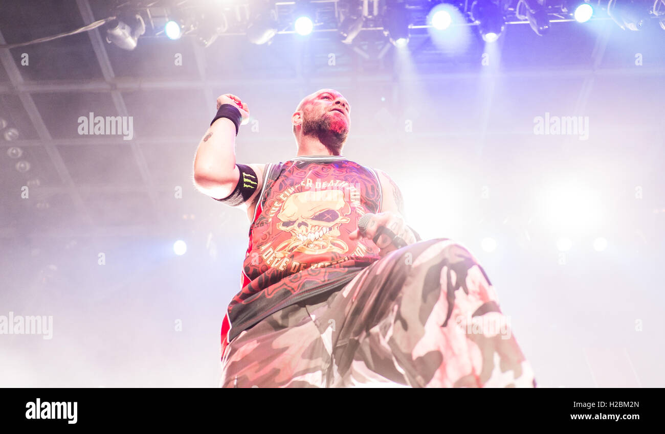 The American heavy metal rock band Five Finger Death Punch perform in ...