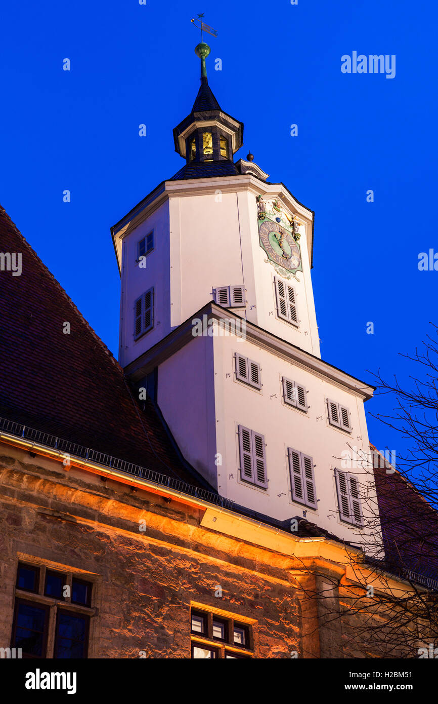Rathaus Jena on Marktplatz at night. Jena, Thuringia, Germany Stock ...