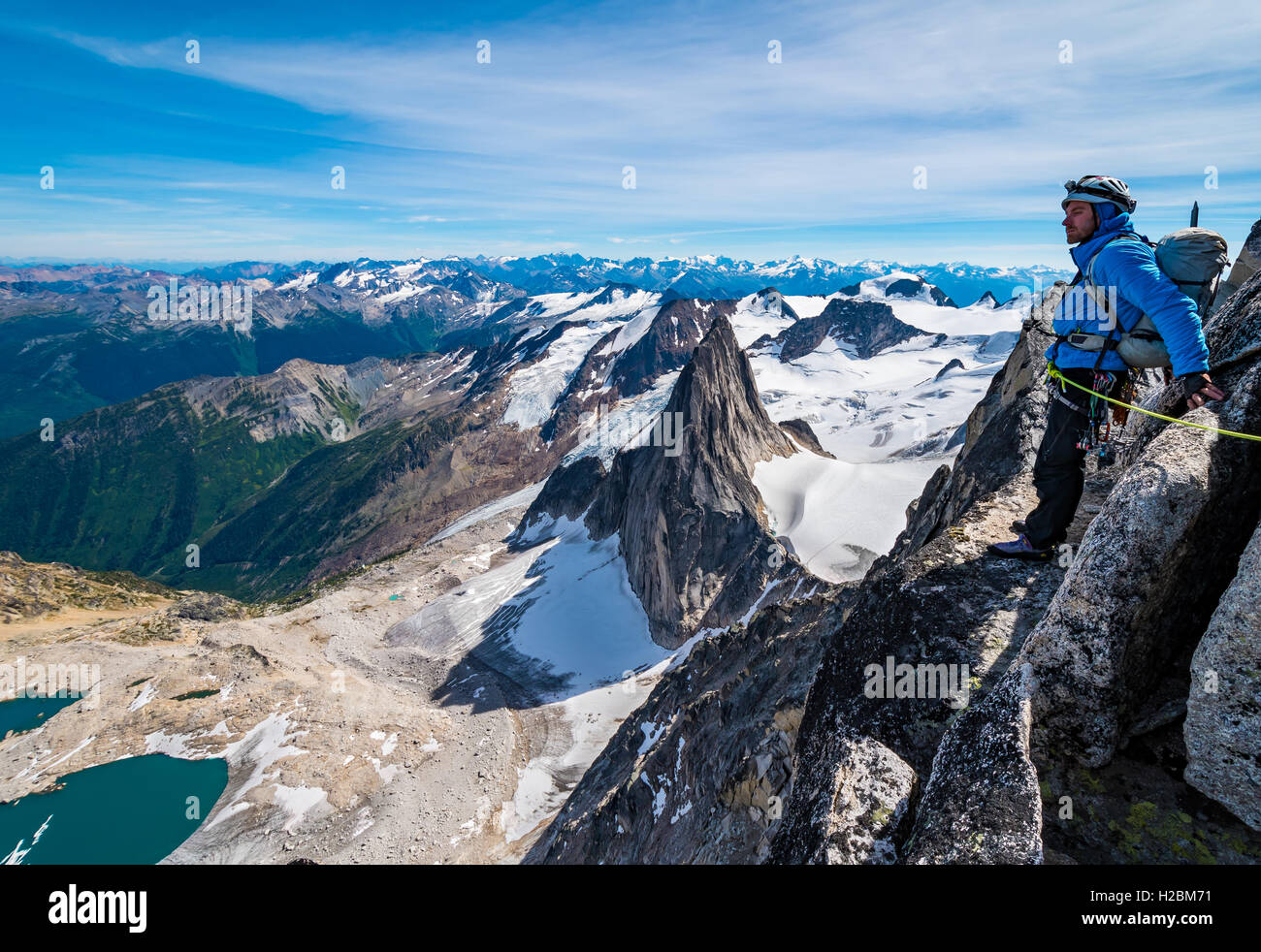 Brandon Prince on the NE Ridge on Bugaboo Spire in the Bugaboo ...