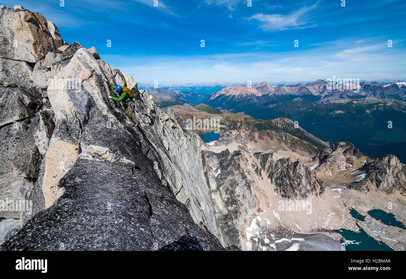 Chris Manning on the NE Ridge on Bugaboo Spire in the Bugaboo ...