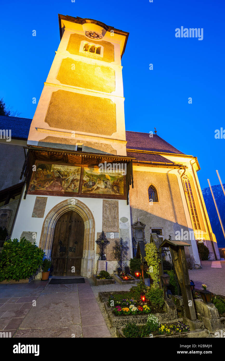 The Parish Church in Hallstatt. Hallstatt, Austria Stock Photo - Alamy