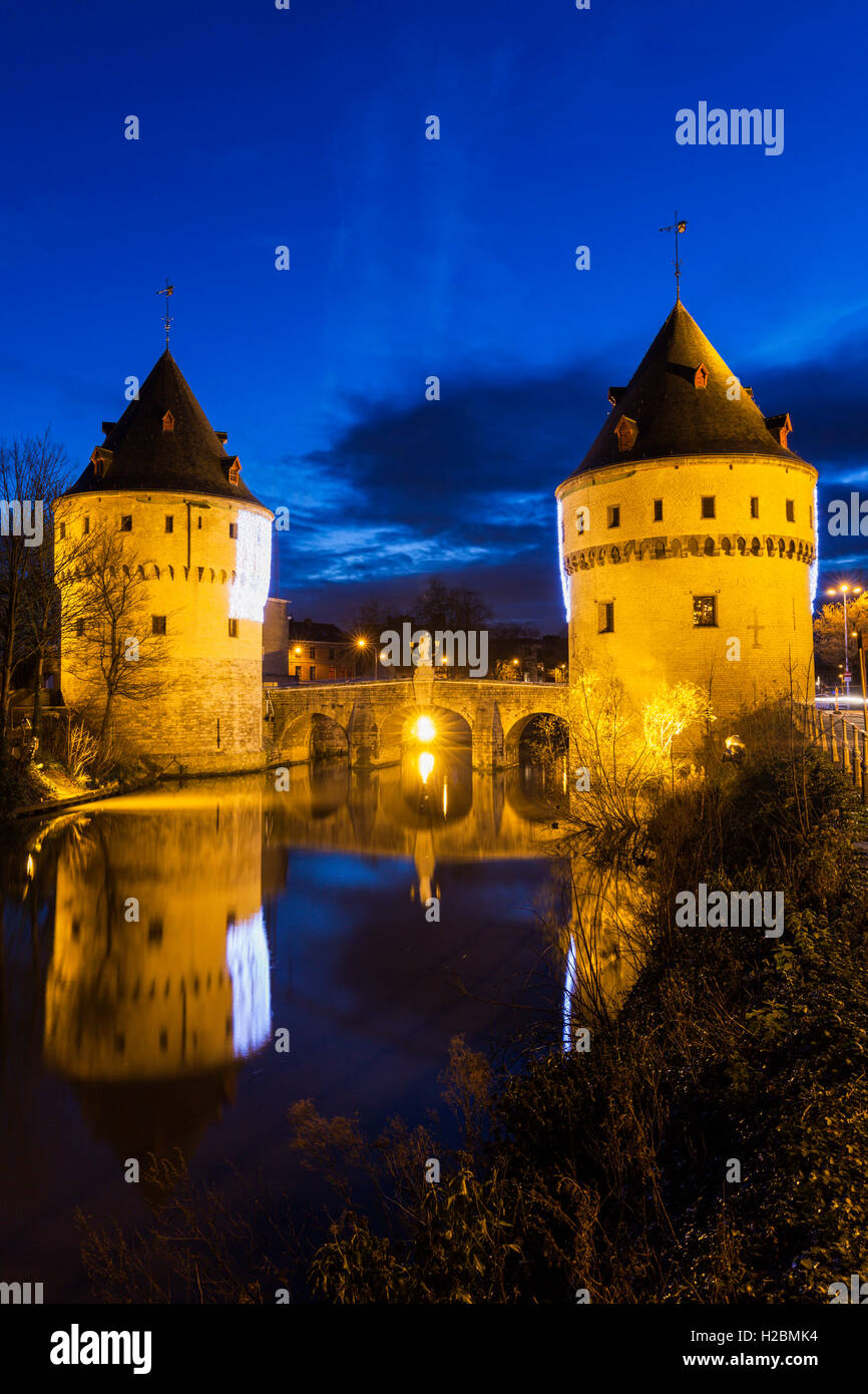 Broel Towers Bridge in Kortrijk. Kortrijk, Flemish Region, Belgium ...
