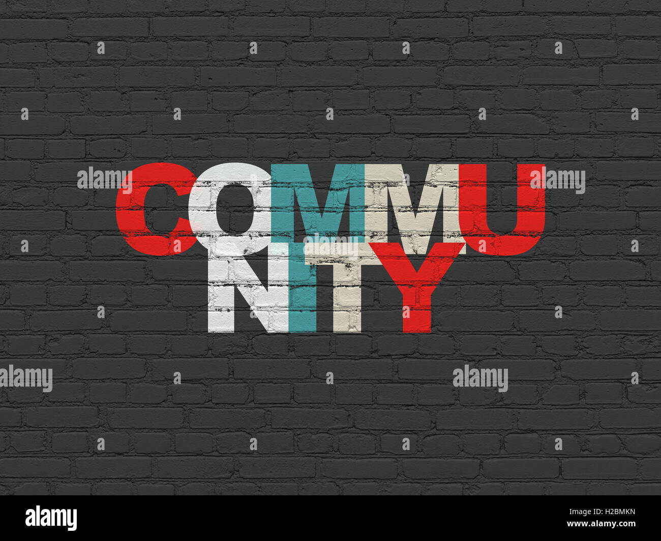 Social media concept: Community on wall background Stock Photo - Alamy