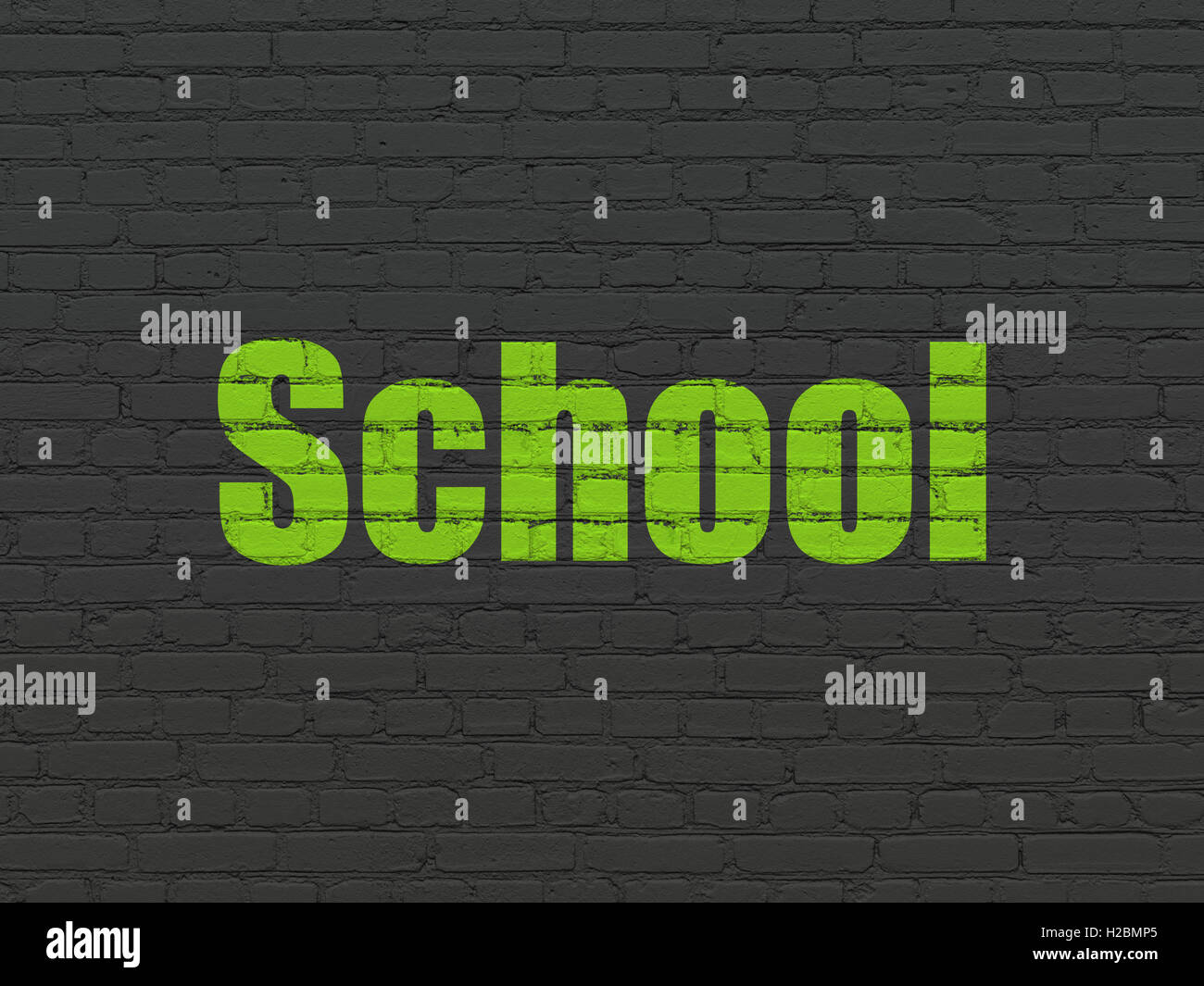 Education concept: School on wall background Stock Photo - Alamy
