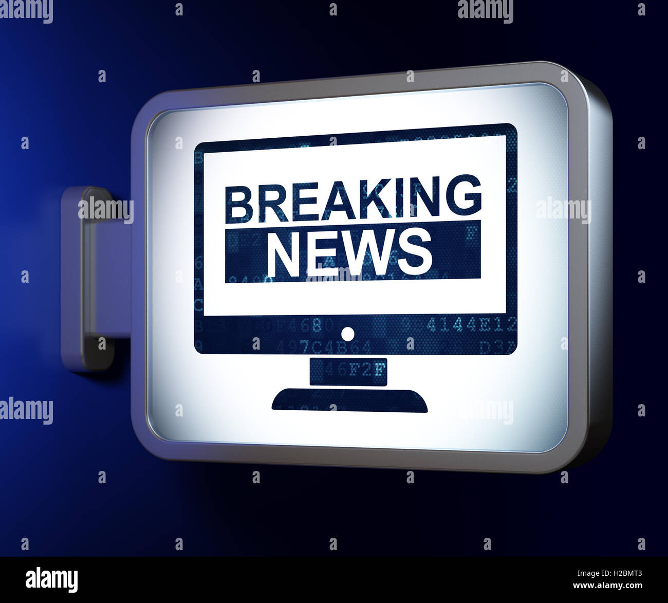 News concept: Breaking News On Screen on billboard background Stock ...