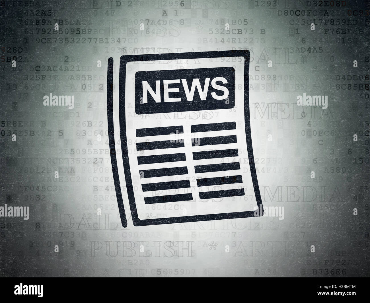 News concept: Newspaper on Digital Data Paper background Stock Photo ...