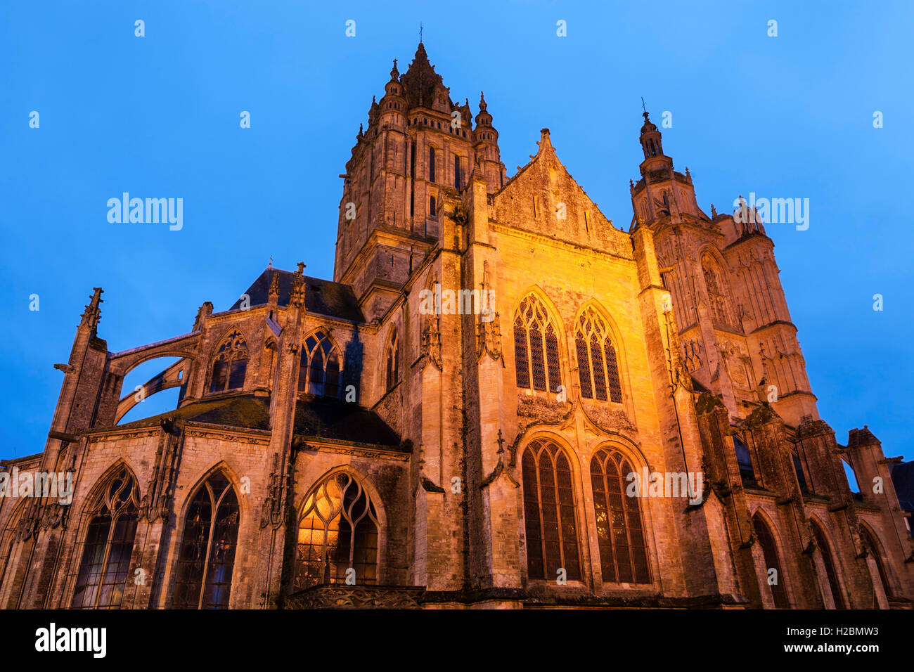 St Pierre Church in Coutances. Coutances, Normandy, France Stock Photo ...