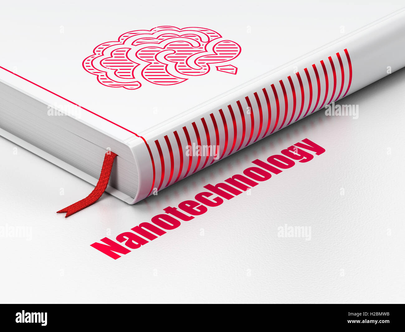 Science concept: book Brain, Nanotechnology on white background Stock ...