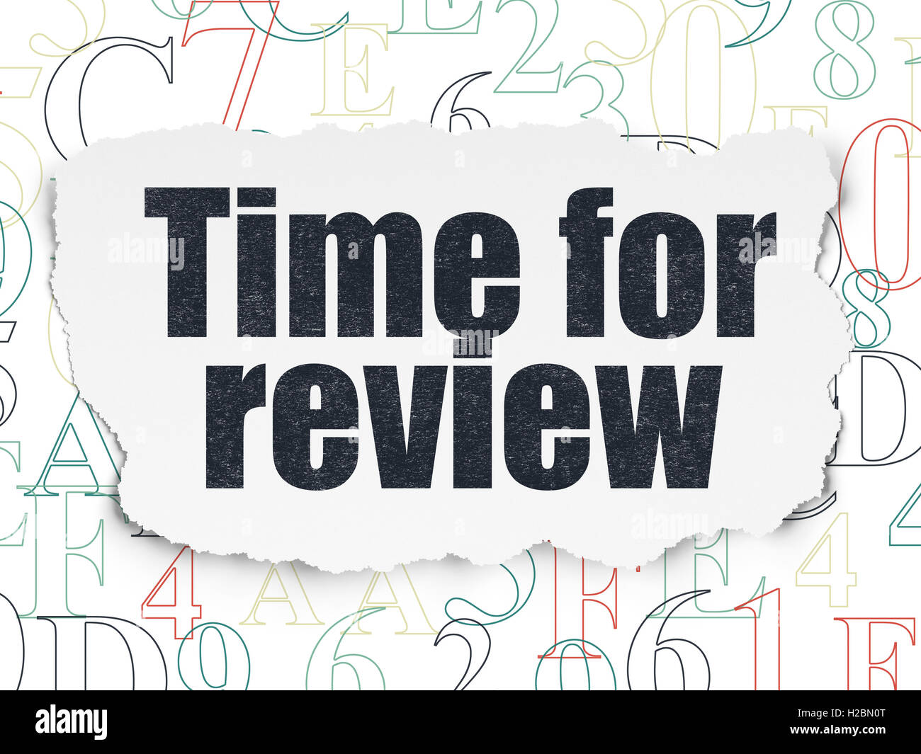 Timeline concept: Time for Review on Torn Paper background Stock Photo ...