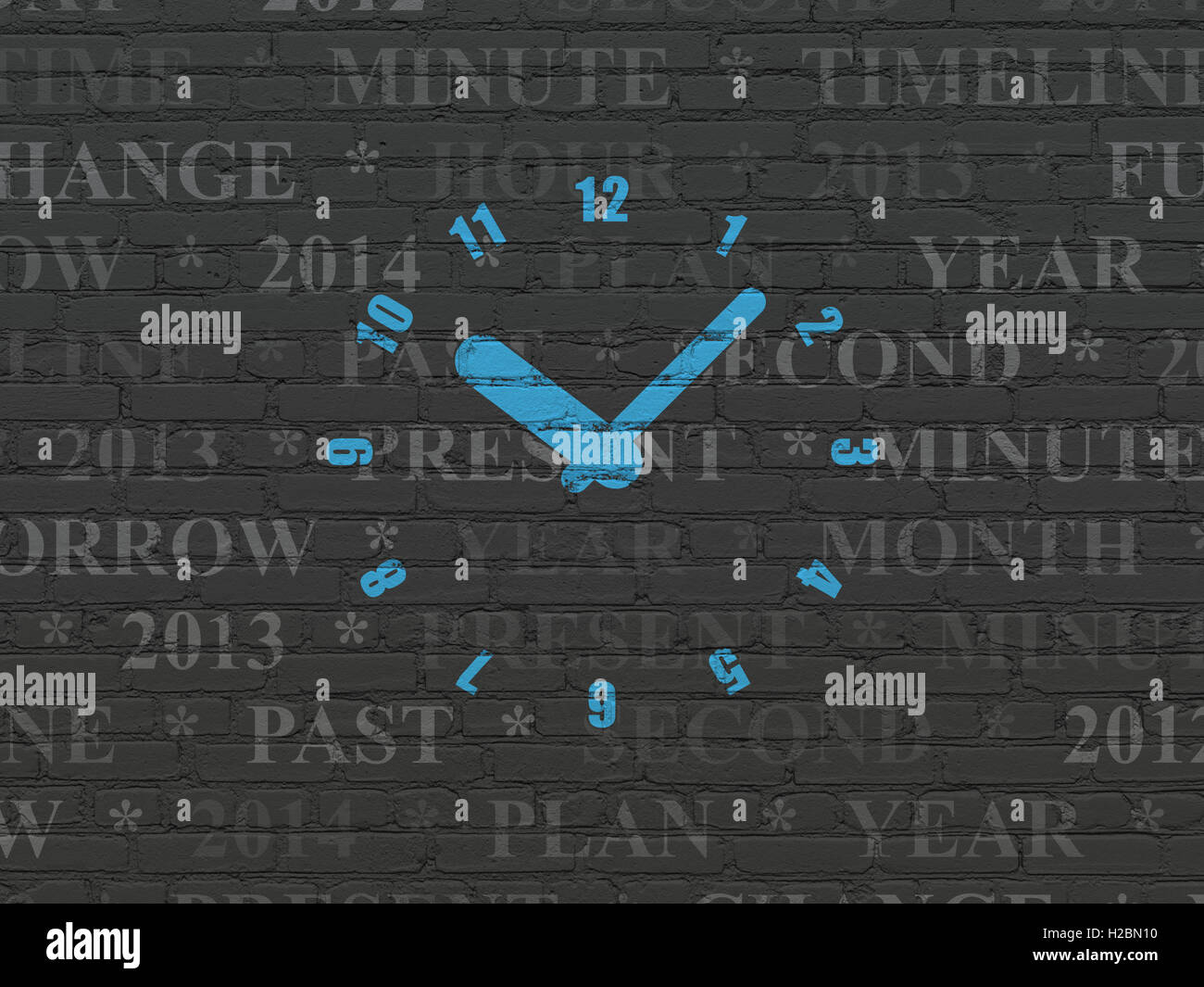 Timeline concept: Clock on wall background Stock Photo - Alamy