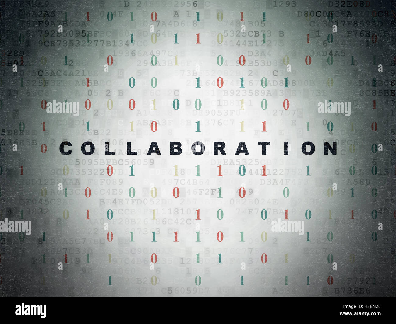 Business concept: Collaboration on Digital Data Paper background Stock ...