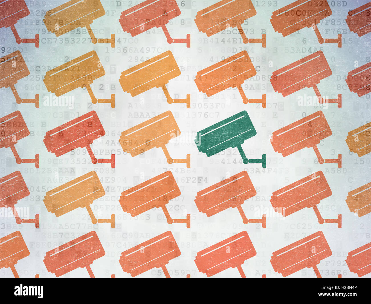 Security concept: cctv camera icon on Digital Data Paper background ...