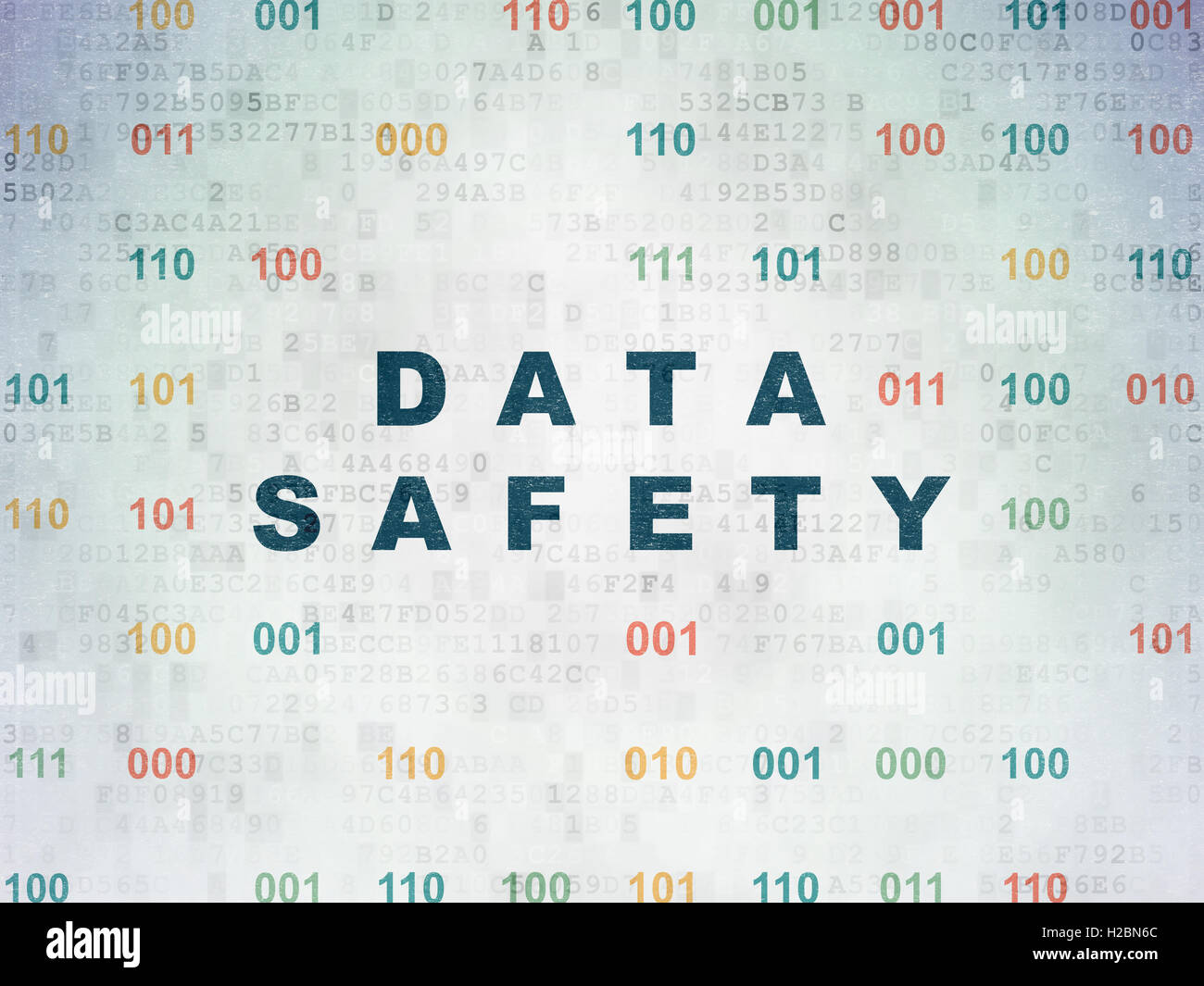 Information concept: Data Safety on Digital Data Paper background Stock ...