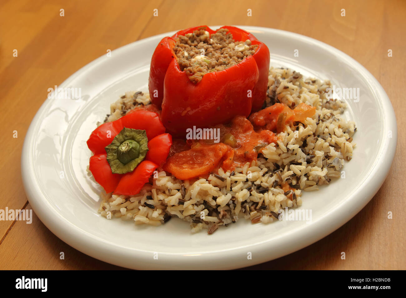 Stuffed peppers with rice Stock Photo - Alamy