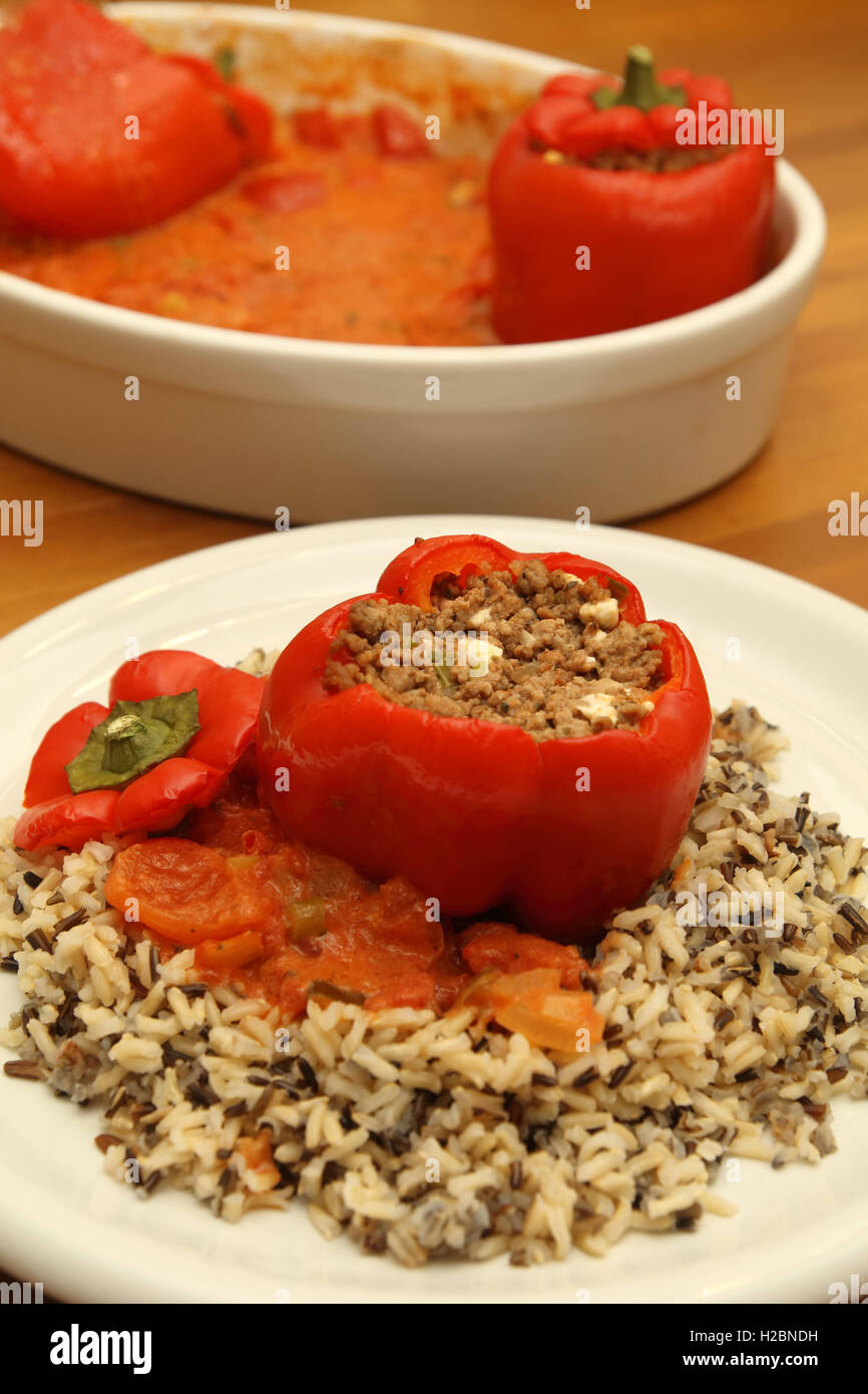 Stuffed peppers with rice Stock Photo - Alamy