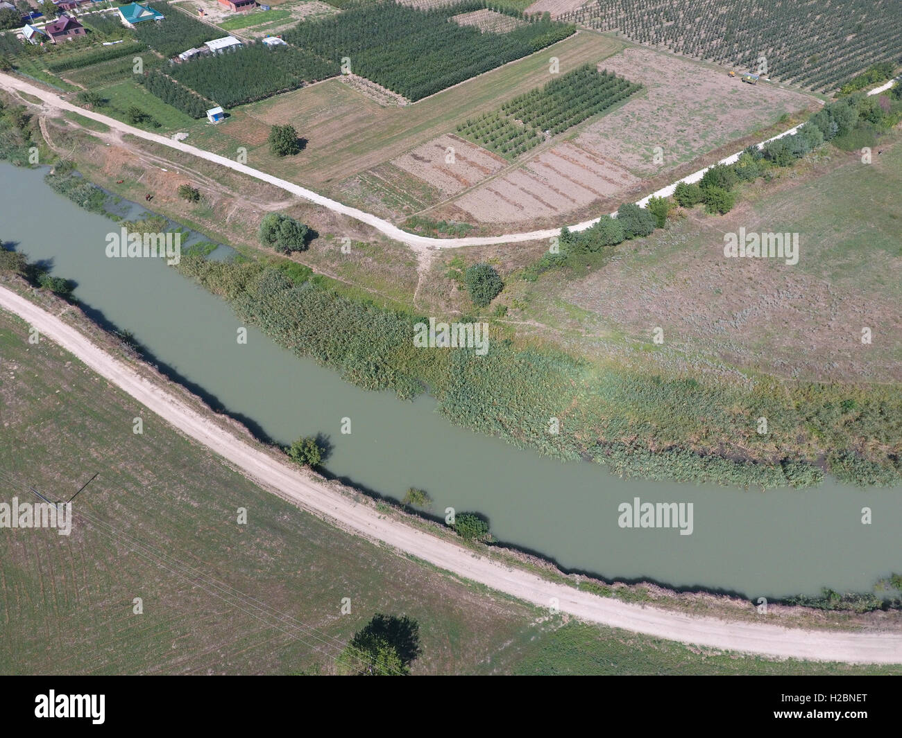 Top view of the river channel. Aerophotographing areas Stock Photo - Alamy