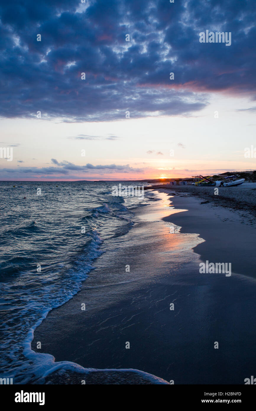 Son Bou, Menorca, at sunset Stock Photo - Alamy