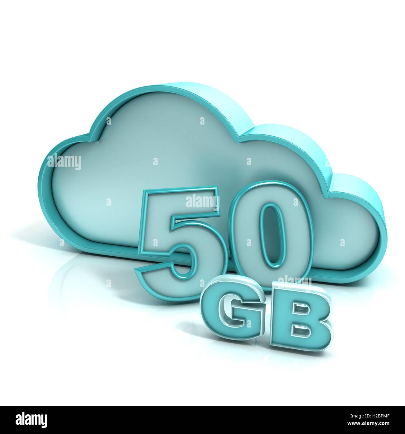 Cloud computing and database. 50 GB capacity. Concept of online storage ...