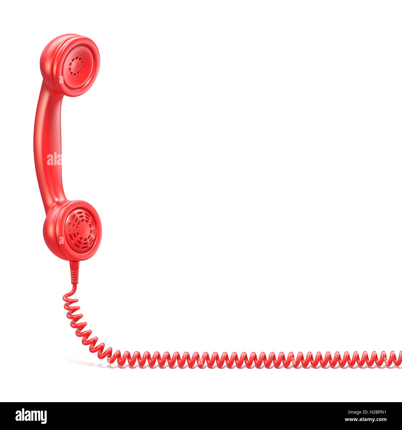 Red handset. 3D render illustration isolated on white background Stock ...