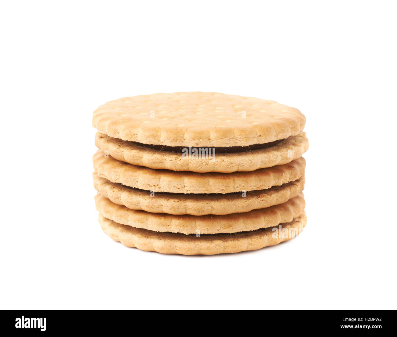 Stack of cookies isolated over the white background Stock Photo - Alamy