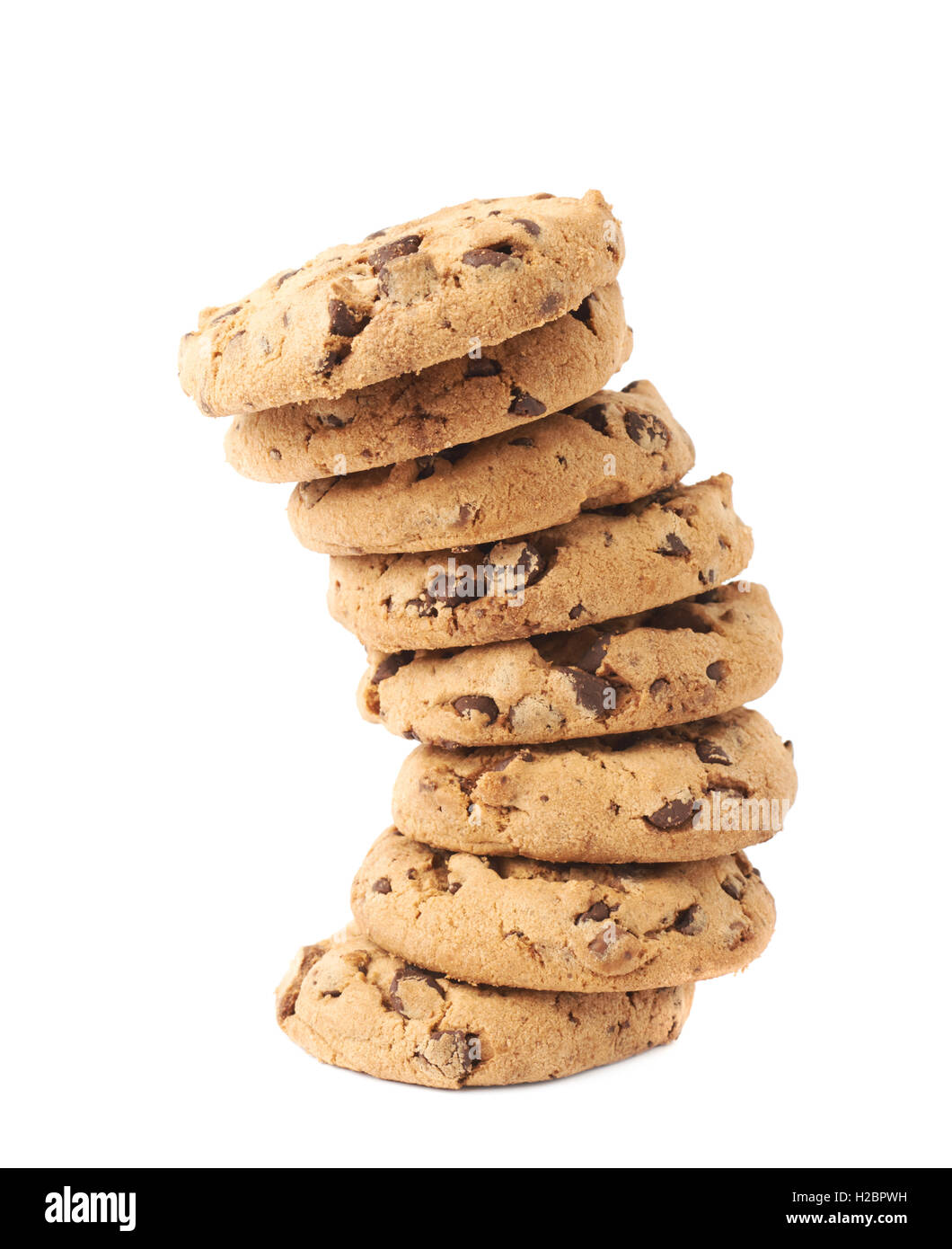 Twisted stack of cookies isolated over the white background Stock Photo ...