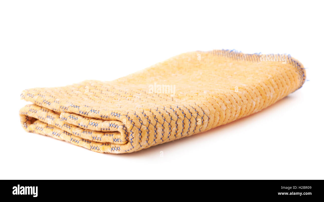 Folded yellow towel isolated over the white background Stock Photo - Alamy