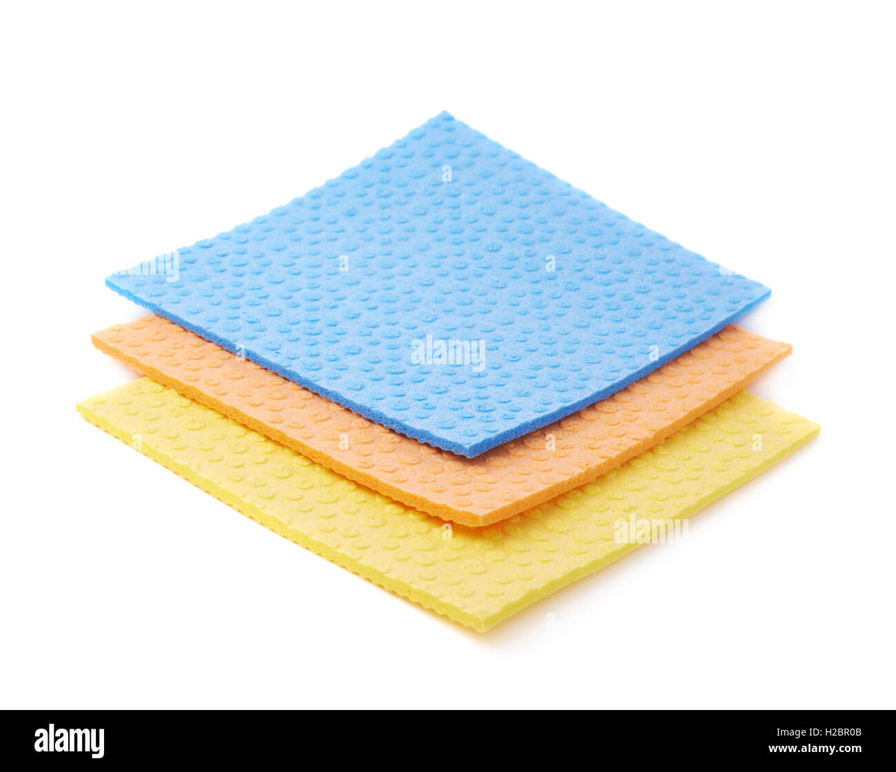 Stack of kitchen cleaning napkin rags over white isolated background ...