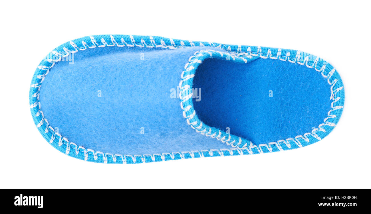 Single house slipper isolated over white background Stock Photo - Alamy