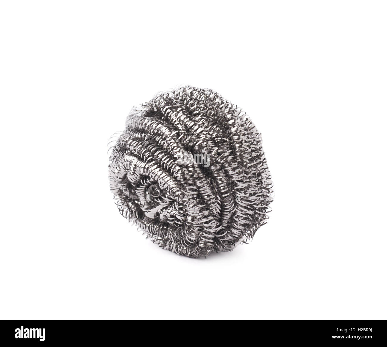 Kitchen new metal sponge isolated over white background Stock Photo - Alamy