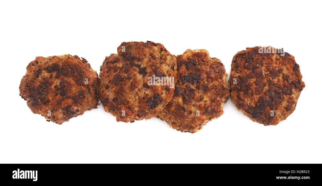 Line made of small cutlets isolated over white background Stock Photo ...
