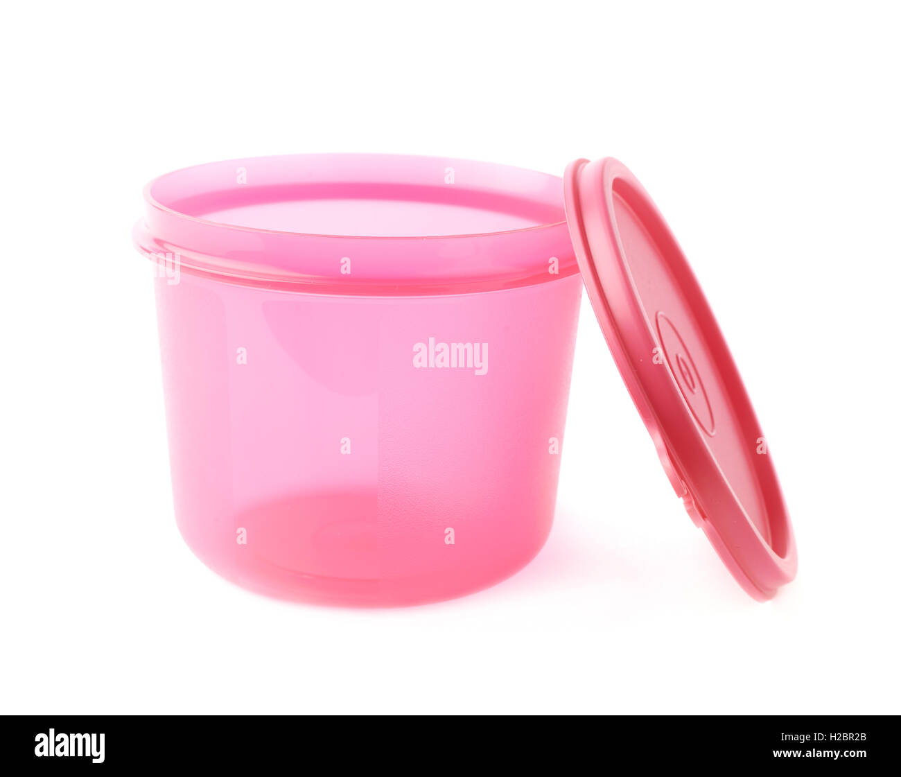 Pink plastic beaker cup isolated over the white background Stock Photo ...