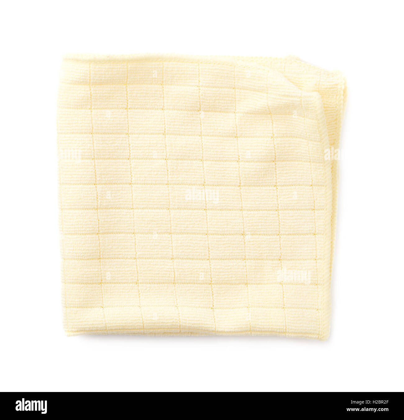 Yellow rag over white isolated background Stock Photo - Alamy