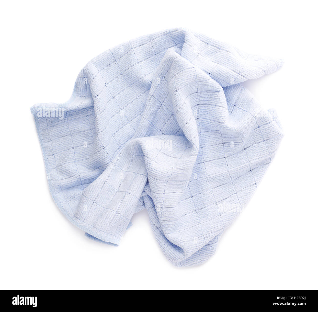 Blue rag over white isolated background Stock Photo - Alamy