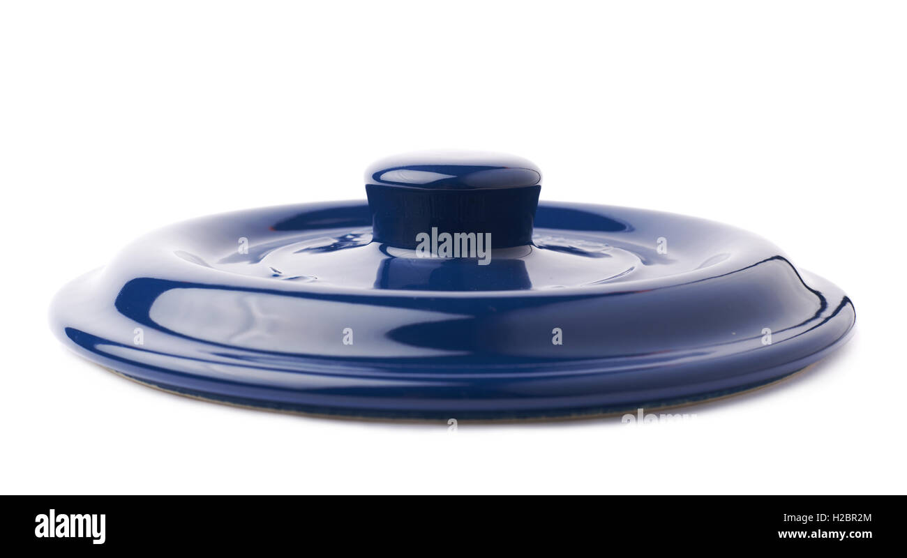 Cap of ceramic cooking pot pan isolated over white background Stock ...