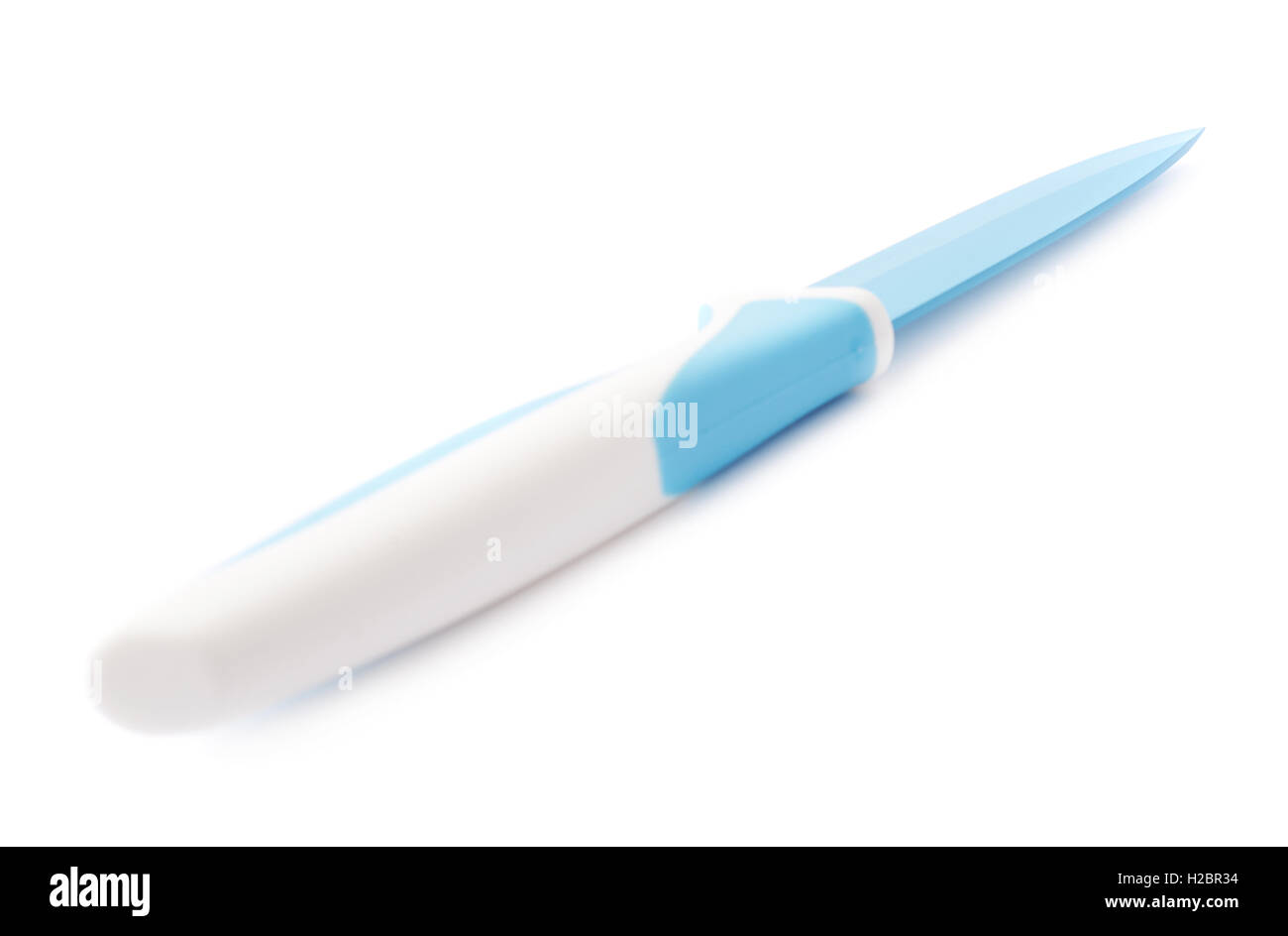 Steel blue knife isolated over the white background Stock Photo - Alamy
