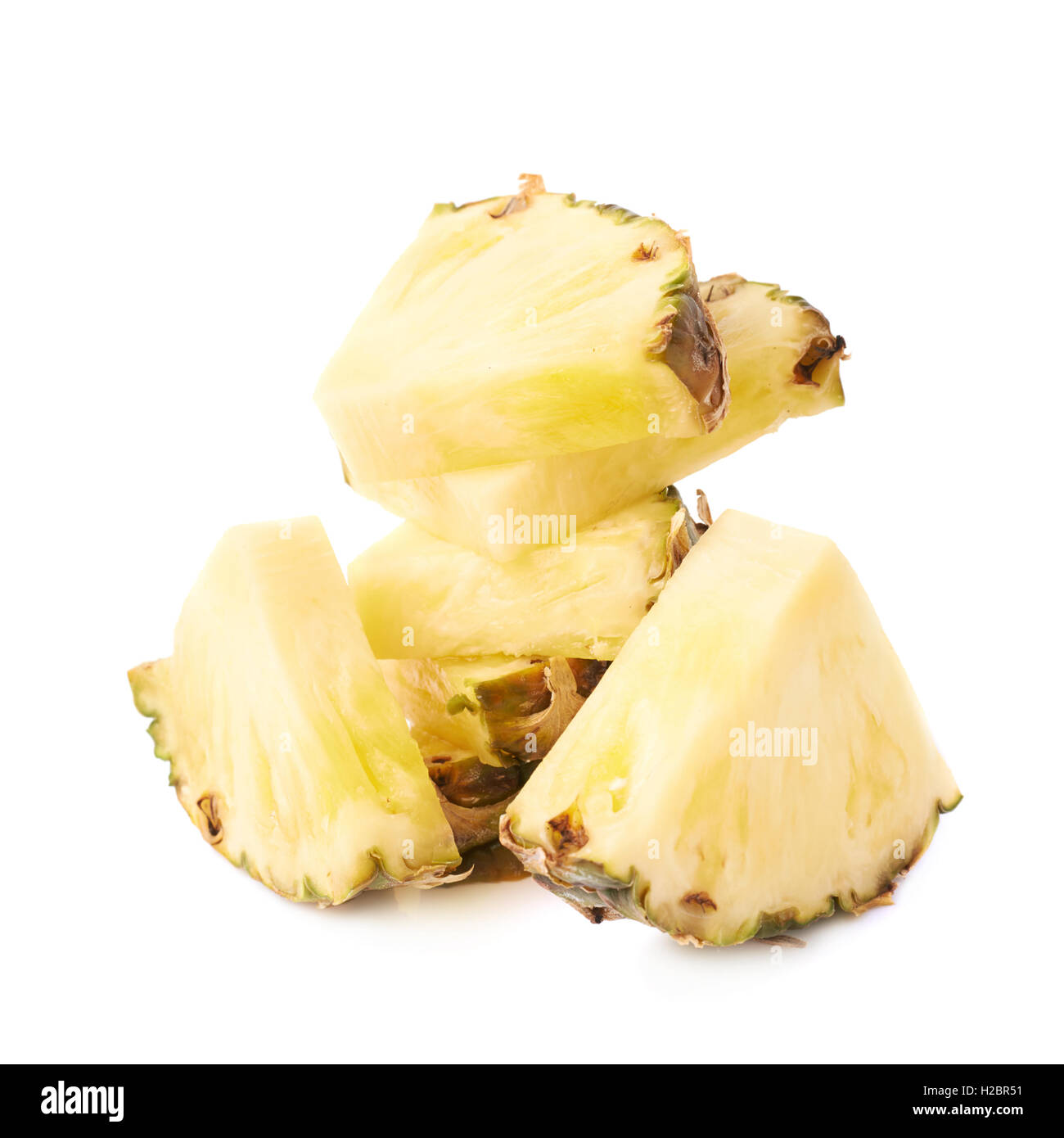 Stack of pineapple slices isolated over white background Stock Photo ...