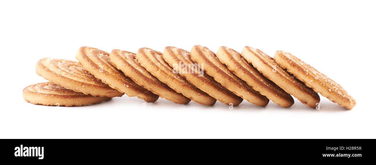Line of cookies isolated over the white background Stock Photo - Alamy