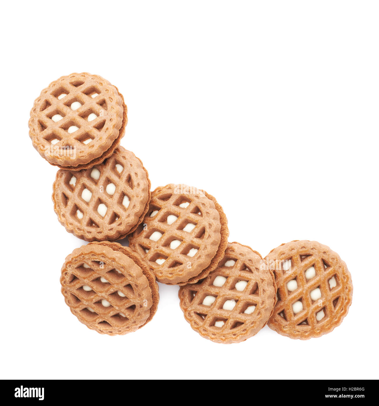 Pile of cookies isolated over the white background Stock Photo - Alamy