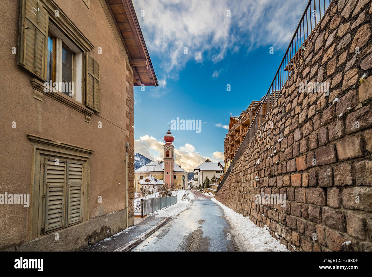 Church in alpine village in Italy Stock Photo - Alamy