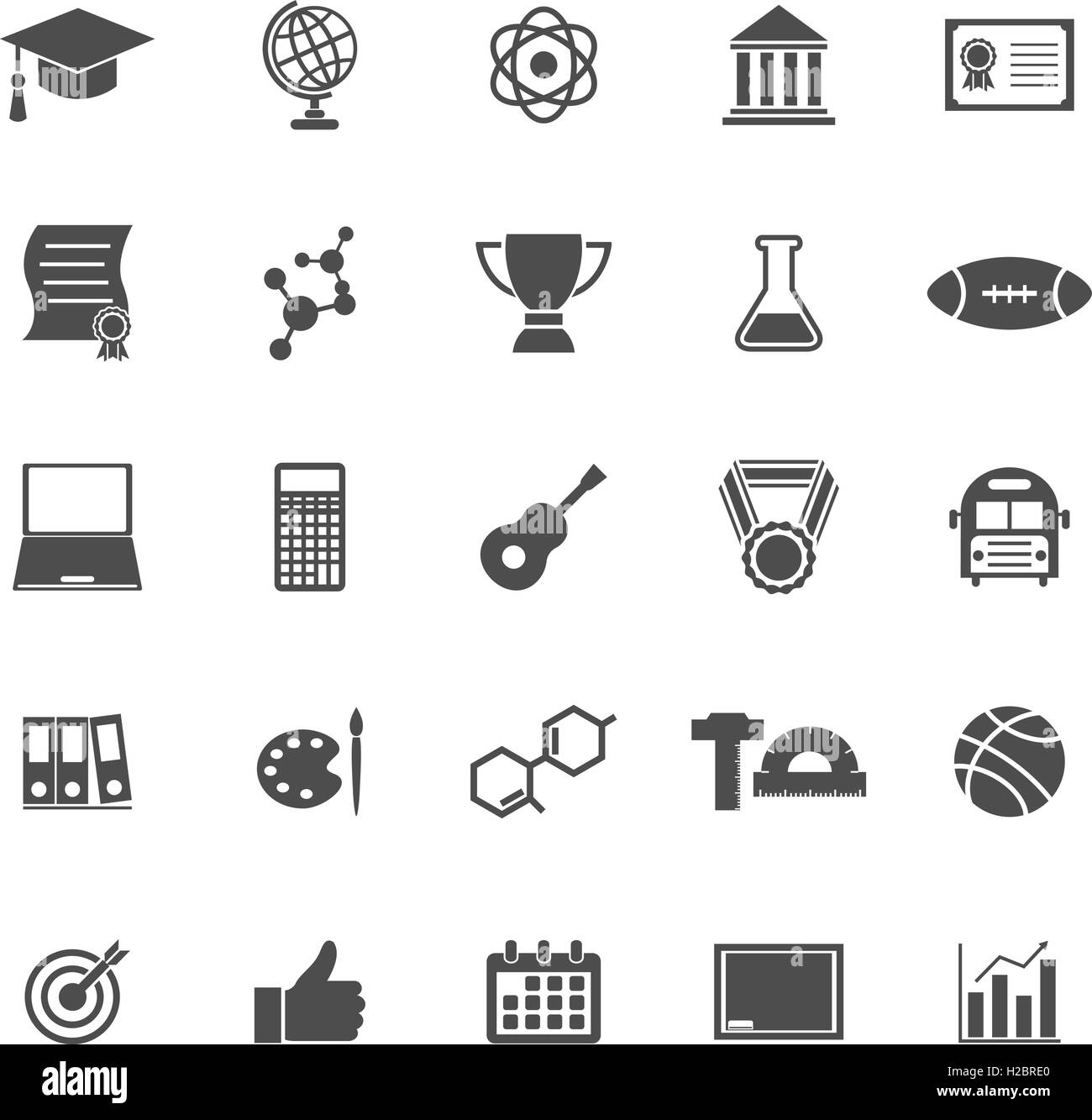 College icons on white background, stock vector Stock Vector Image ...