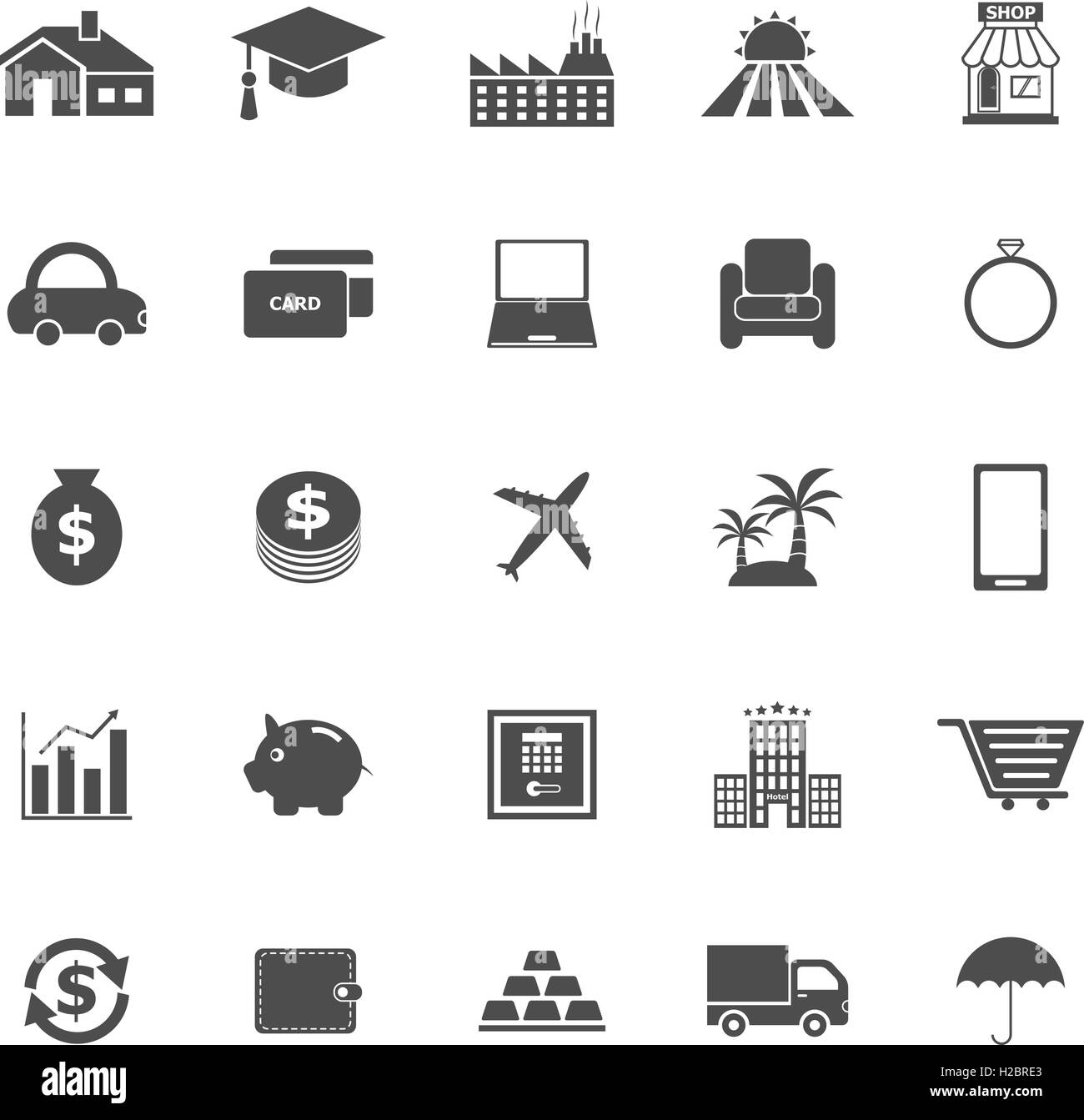 Loan icons on white background, stock vector Stock Vector Image & Art ...