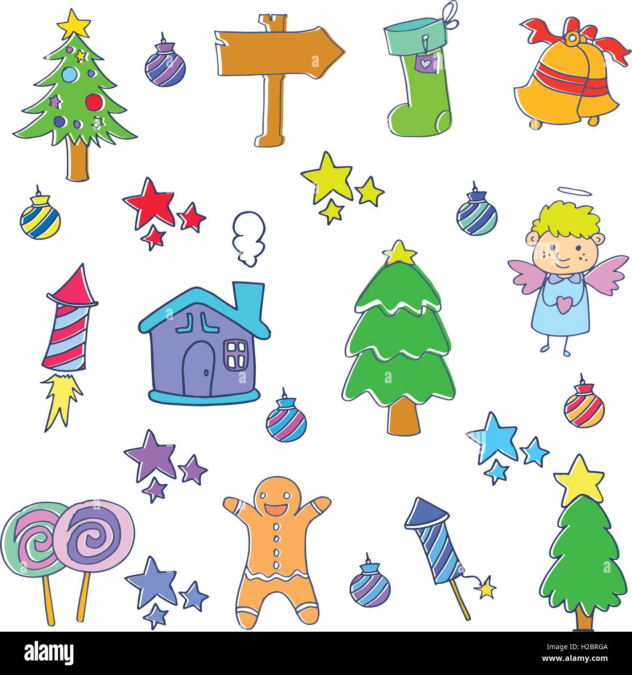 Doodle of element christmas set Stock Vector Image & Art - Alamy