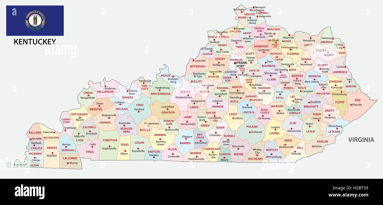 Kentucky state map hi-res stock photography and images - Alamy