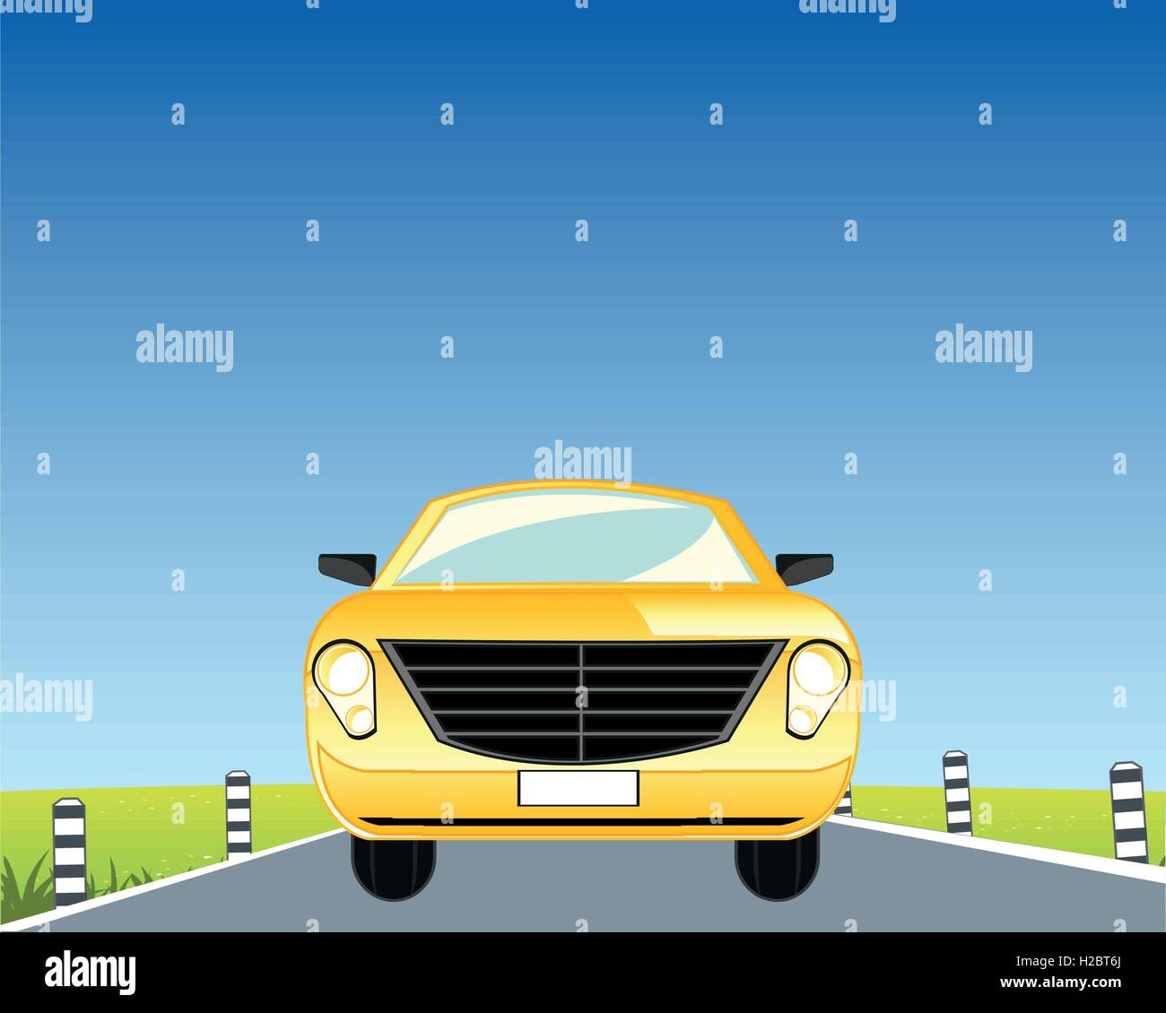 Car on road Stock Vector Image & Art - Alamy
