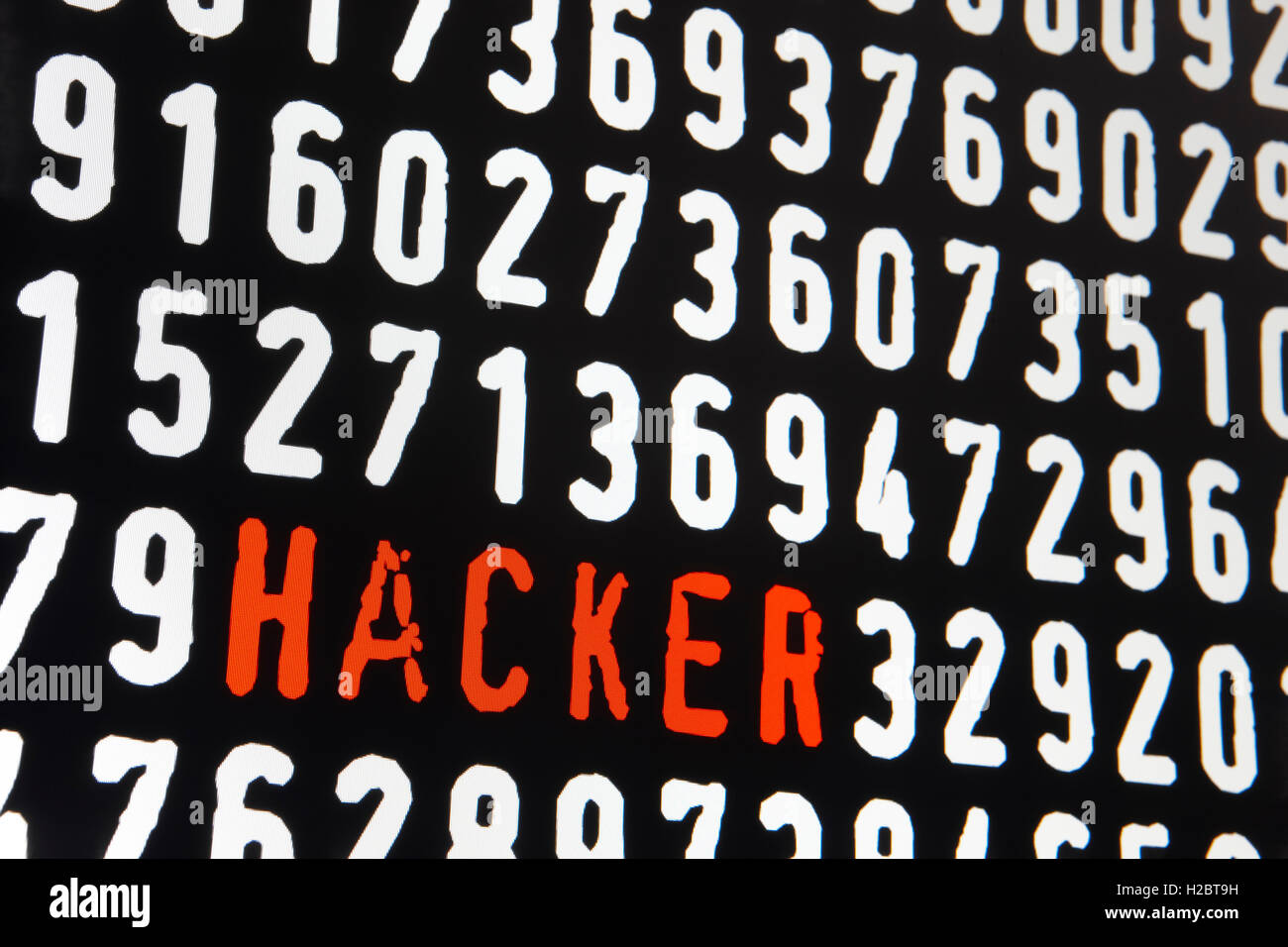 Computer screen with hacker text on black background. Horizontal Stock ...