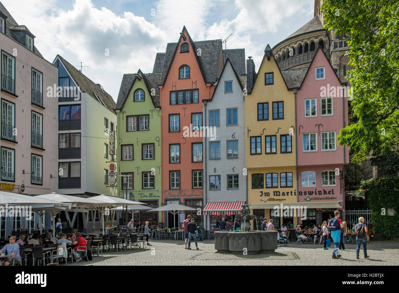 Historic Buildings in Fischmarkt, Cologne, North Rhine Westphalia ...