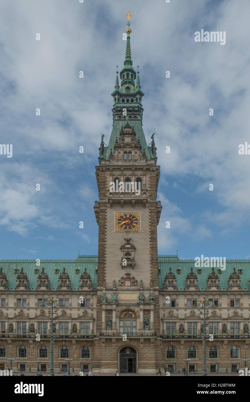 Clock Tower of Rathaus, Hamburg, Germany Stock Photo - Alamy