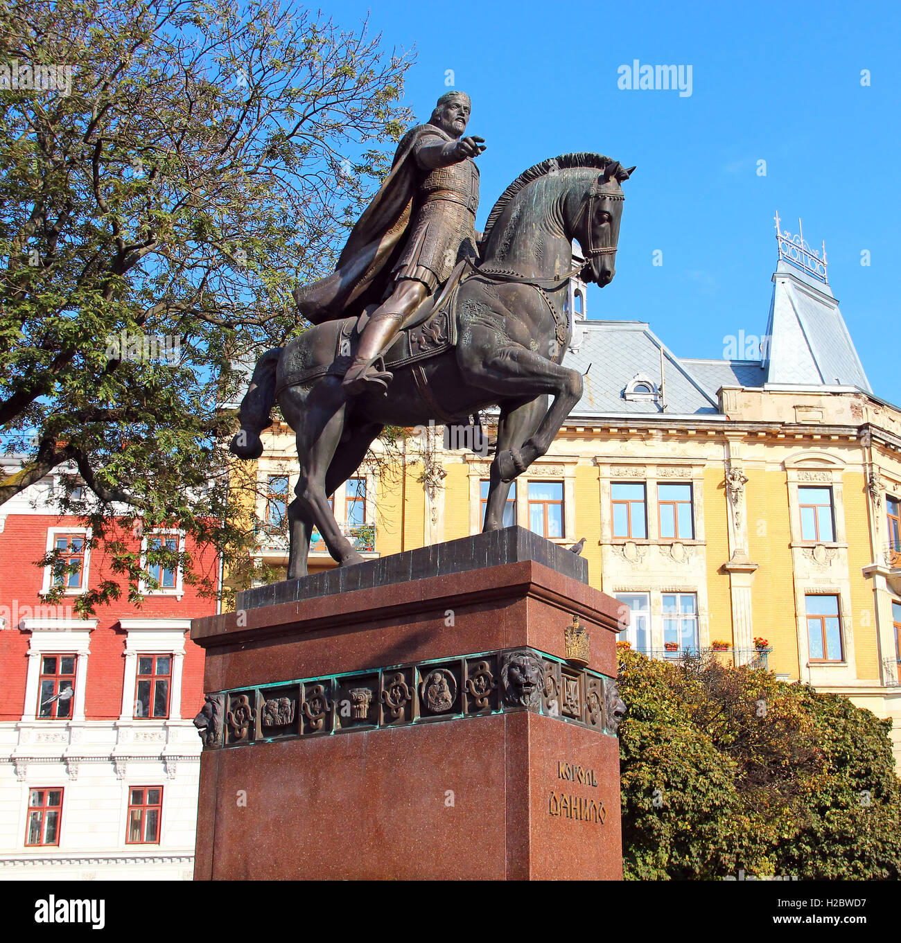 King Danylo Halytsky monument in Lviv, Ukraine Stock Photo - Alamy