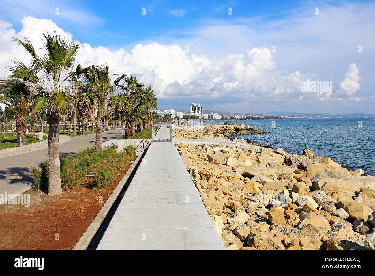 Molos Promenade at the beach front in Limassol, Cyprus Stock Photo - Alamy